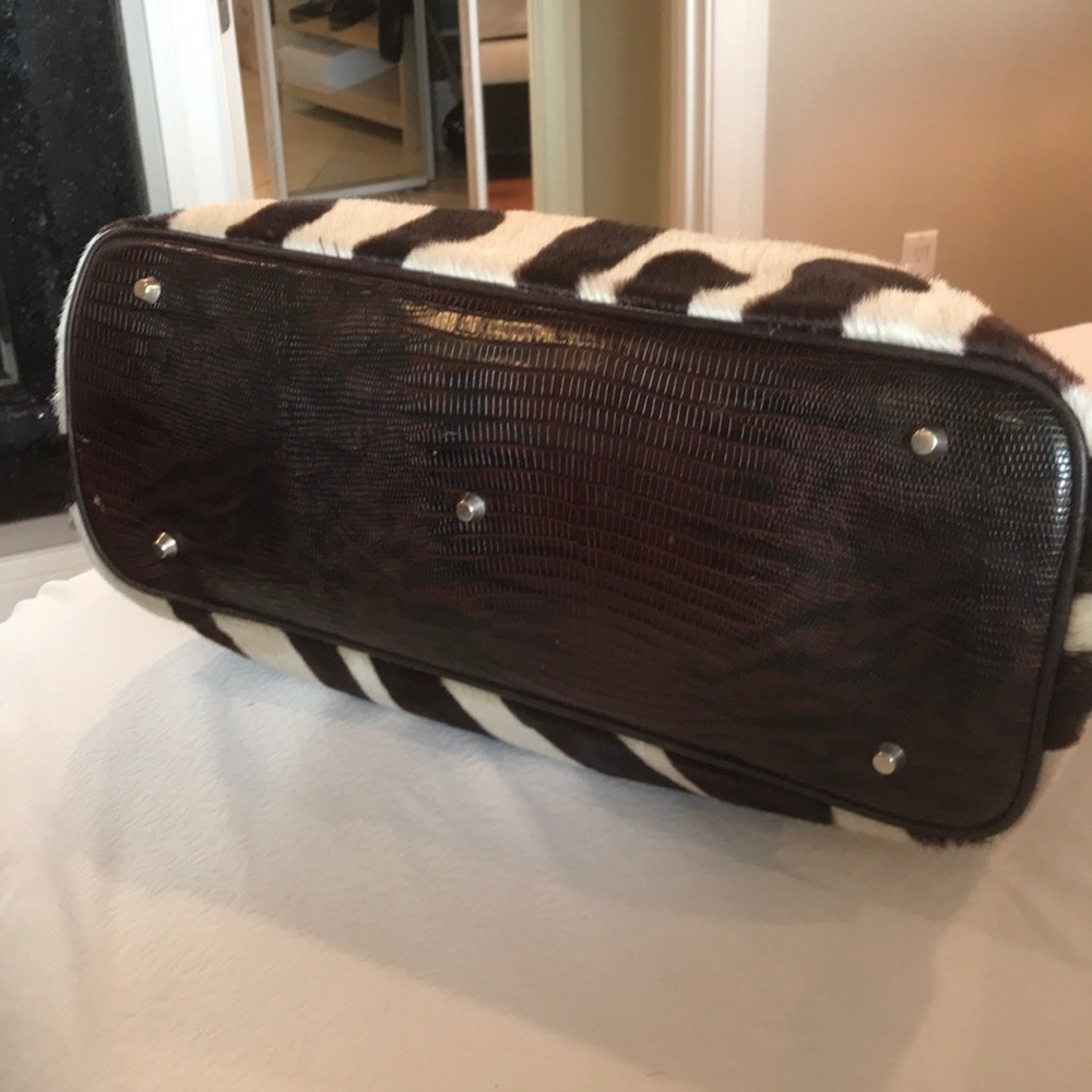 Large Ponyhair Zebra Handle Handbag - Gem